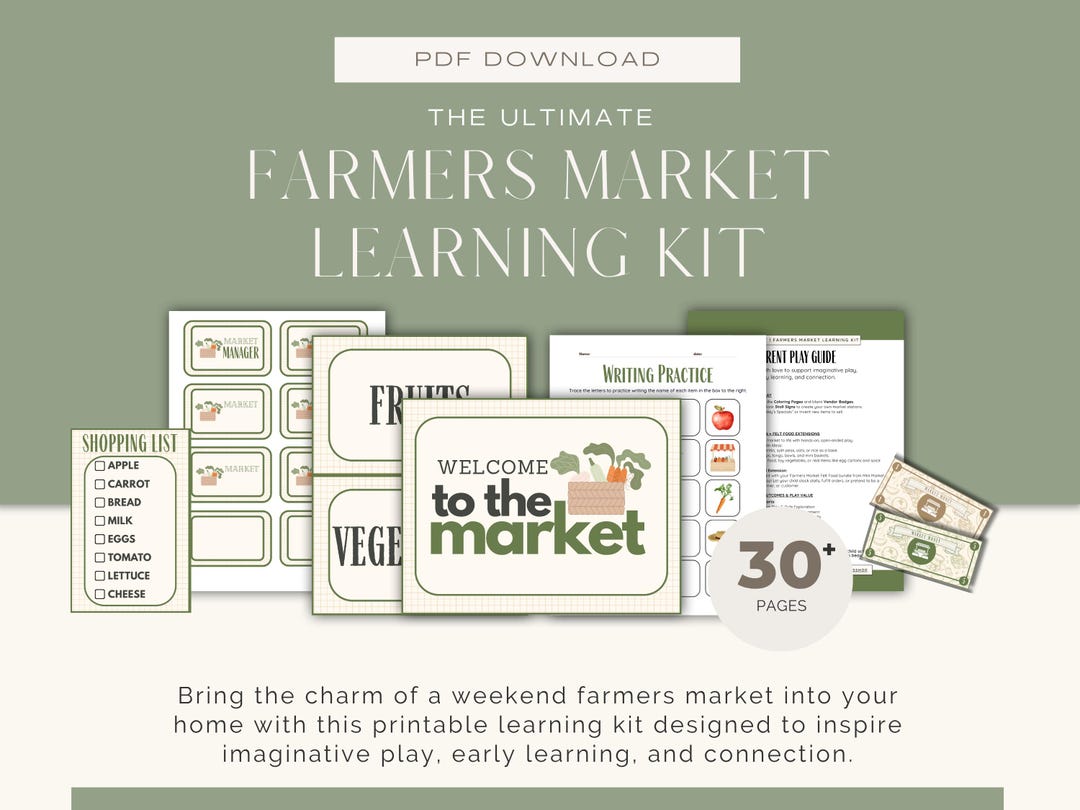 Farmers Market Set up Pretend Play Printable Kit - Etsy