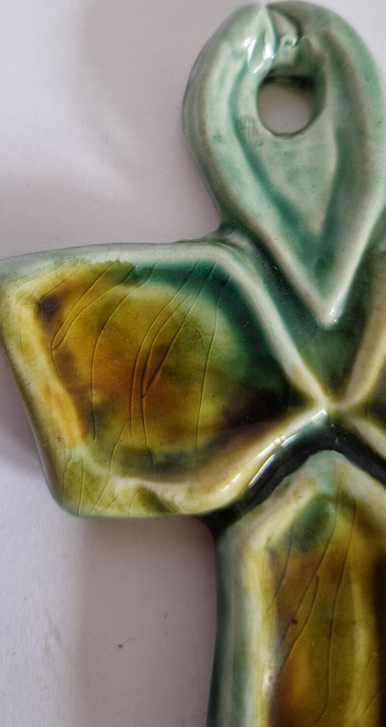 1970s Ceramic Cross: Retro Glazed Pottery Wall Decor - Etsy