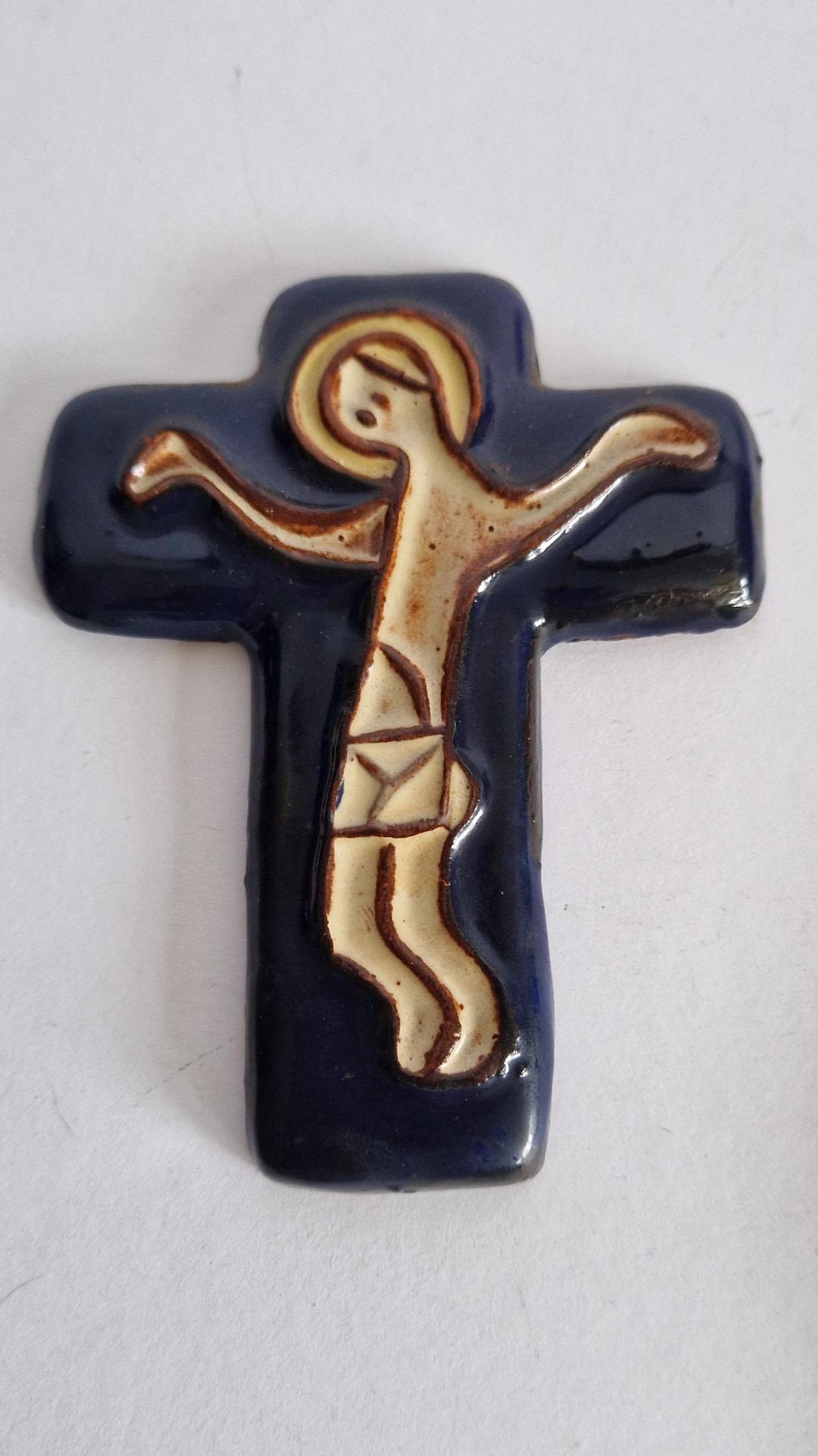 Vintage 1960s Dutch Ceramic Crucifix by Henk Potters | Oisterwijk ...