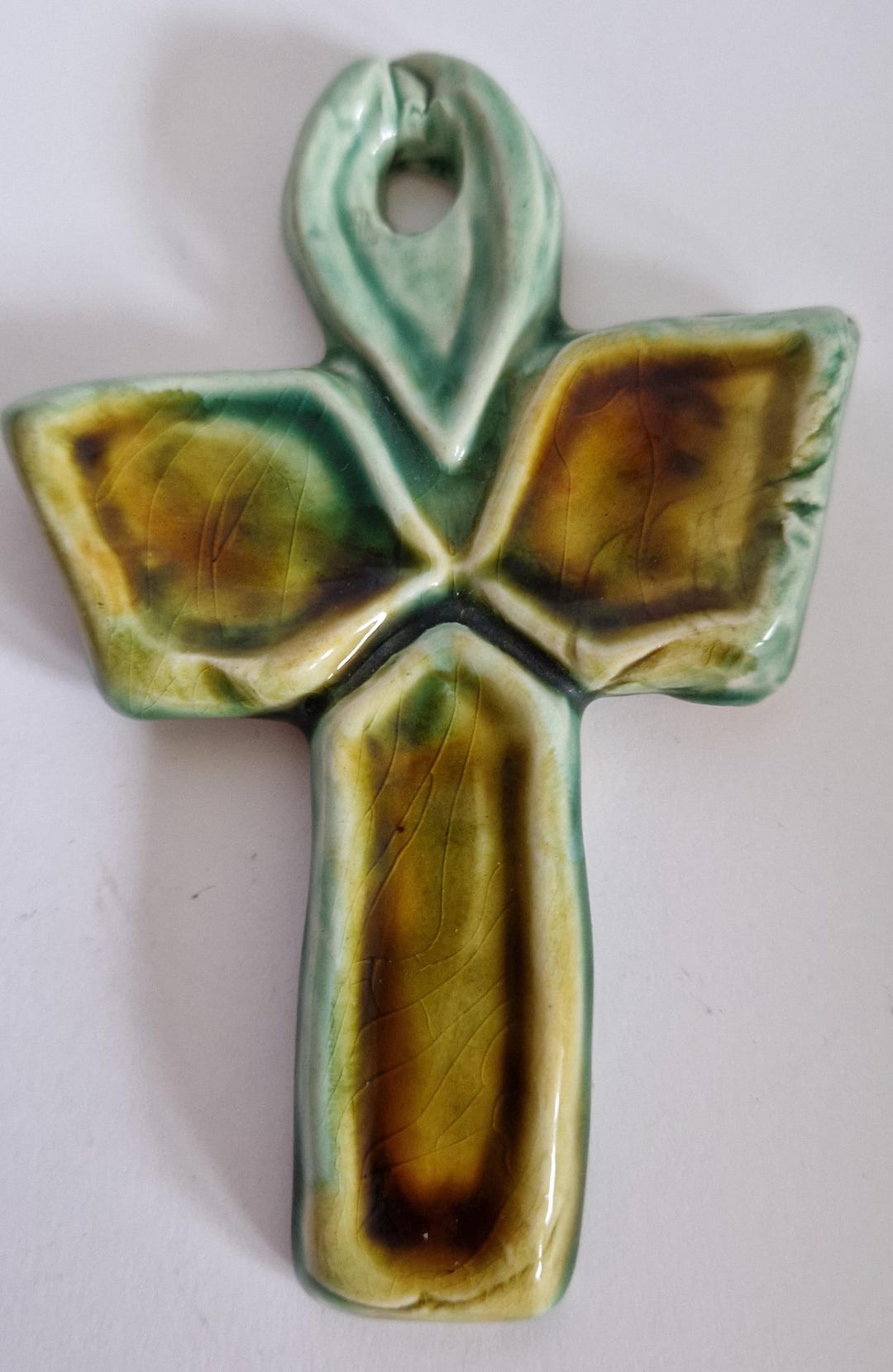 1970s Ceramic Cross: Retro Glazed Pottery Wall Decor - Etsy