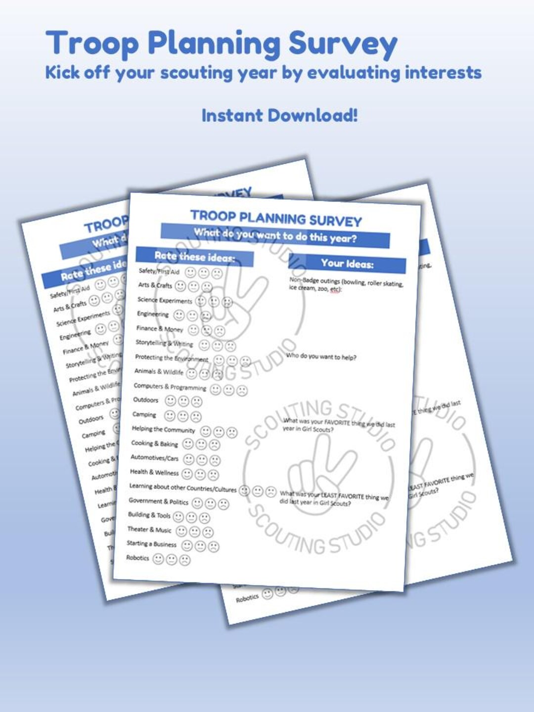 Troop Interest Survey Girl Scouts - Etsy