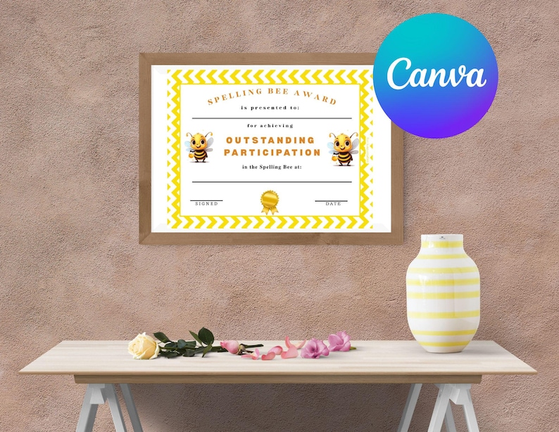Editable Spelling Bee Certificate Printable, Spelling Bee Certificate ...
