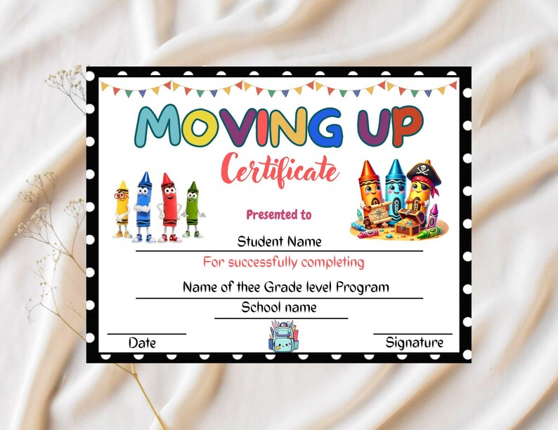 Editable Preschool Moving up Certificate, Prek Moving up Certificate ...