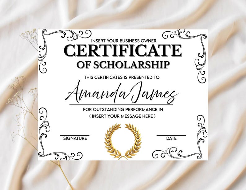 Certificate of Scholarship, Scholarship Template, Scholarship Award ...
