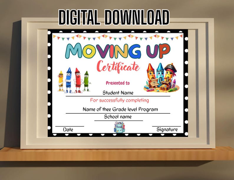 Editable Preschool Moving up Certificate, Prek Moving up Certificate ...