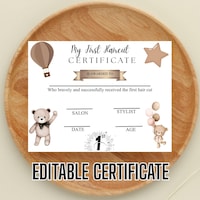 Printable My First Haircut Certificate, Award, Sign, 4 Designs ...