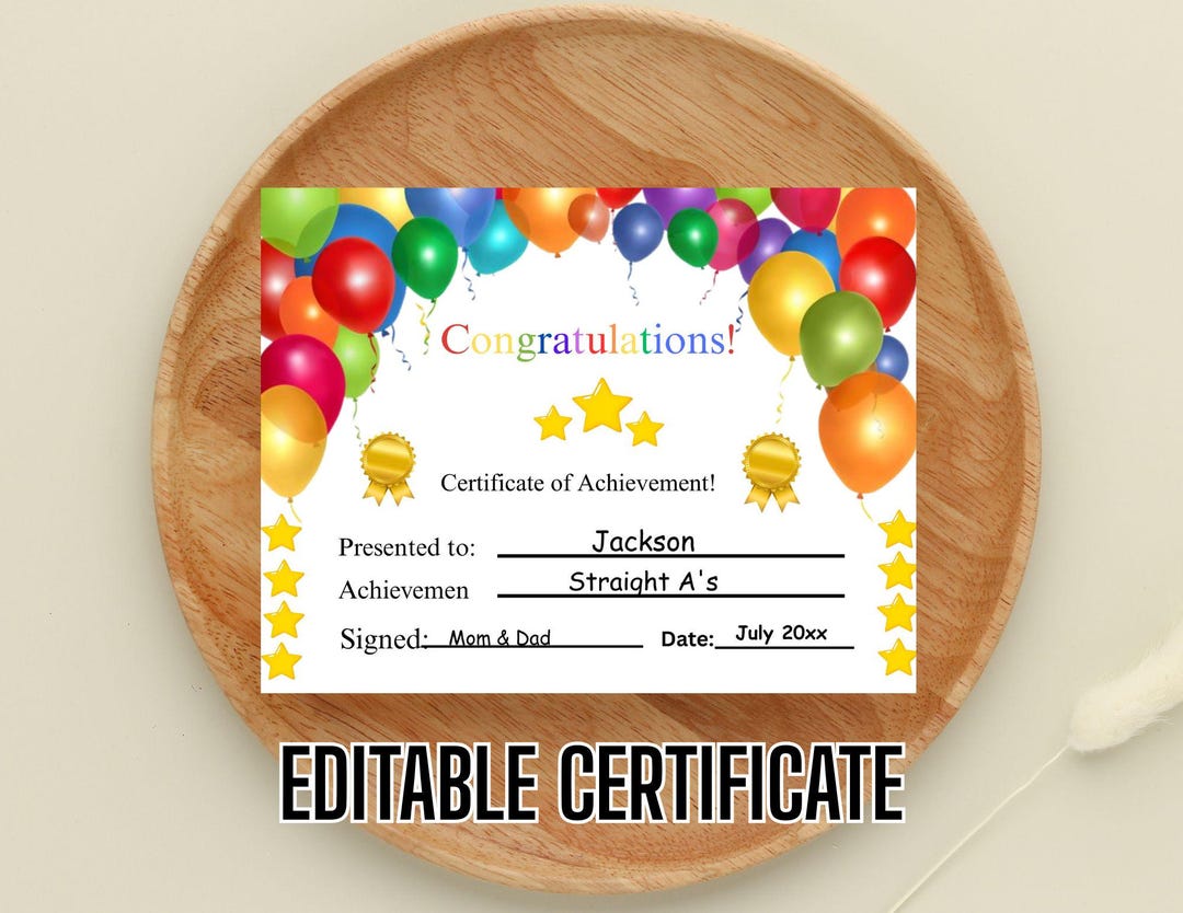 Printable Award Certificate for Kids – Fun Recognition - Instant ...