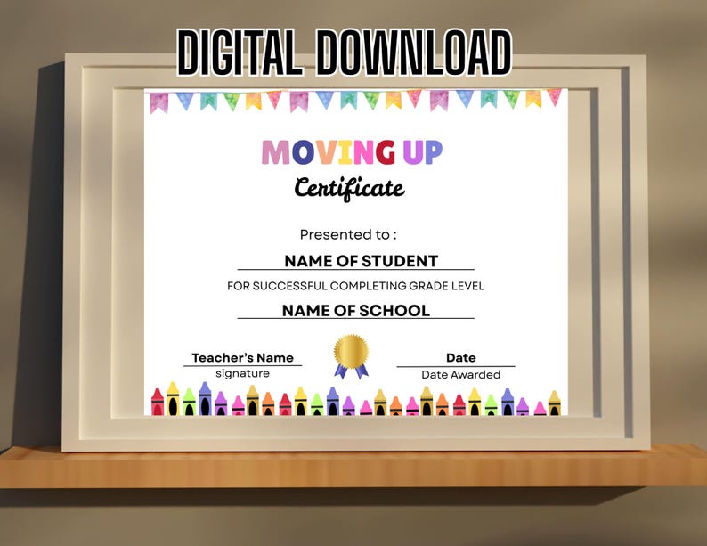 Editable Preschool Moving up Certificate, Prek Moving up Certificate ...