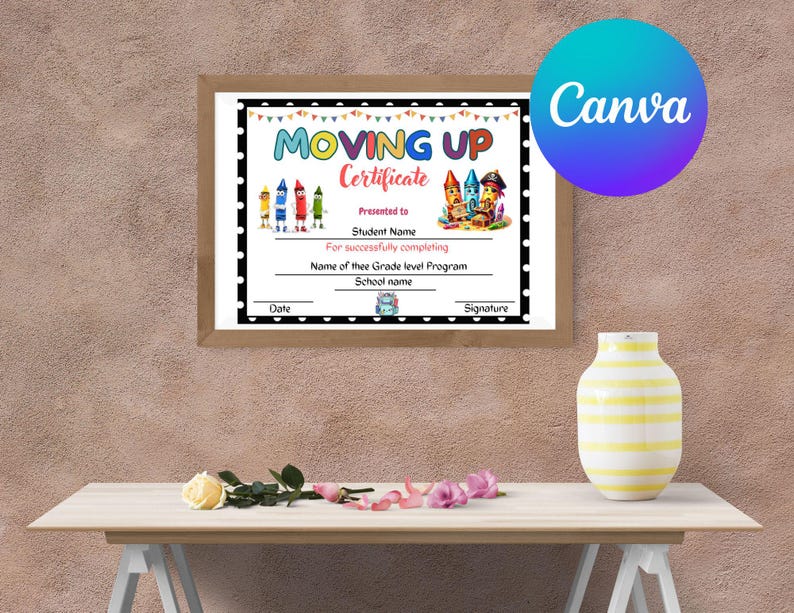 Editable Preschool Moving up Certificate, Prek Moving up Certificate ...