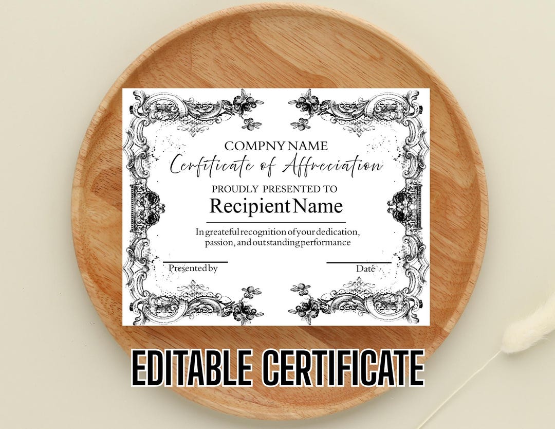 Certificate Template of Appreciation | Achievement | Volunteer | Thank ...