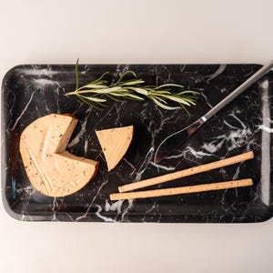 Hand-carved Marble Serving Tray – 35x20 Cm – Natural Stone Platter ...