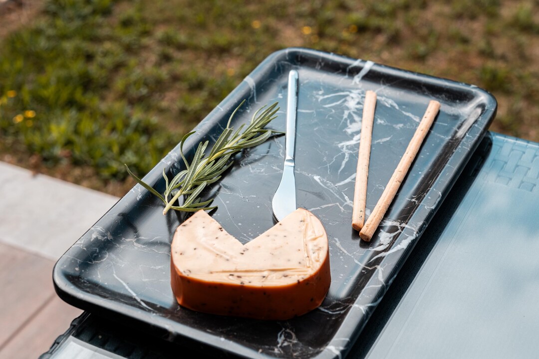 Hand-carved Marble Serving Tray – 35x20 Cm – Natural Stone Platter ...