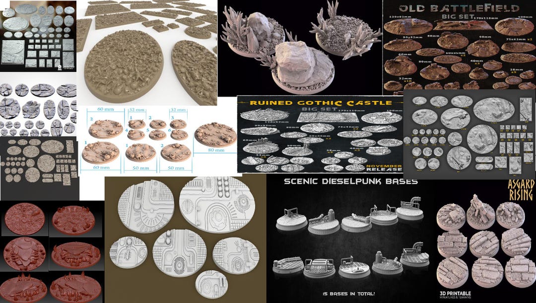 500+ Tabletop Miniature Bases – STL Pack for All Scales - Etsy