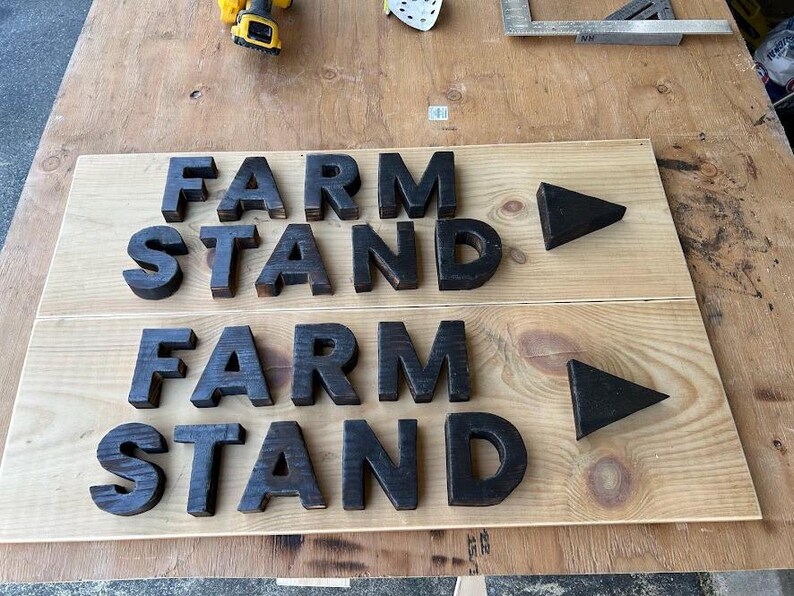 Farm Stand Sign Set With Hand Cut Burned Lettering - Etsy