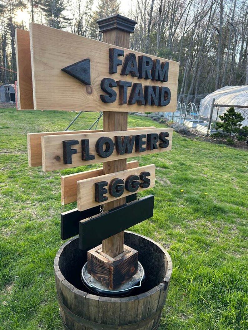 Farm Stand Sign Set With Hand Cut Burned Lettering - Etsy