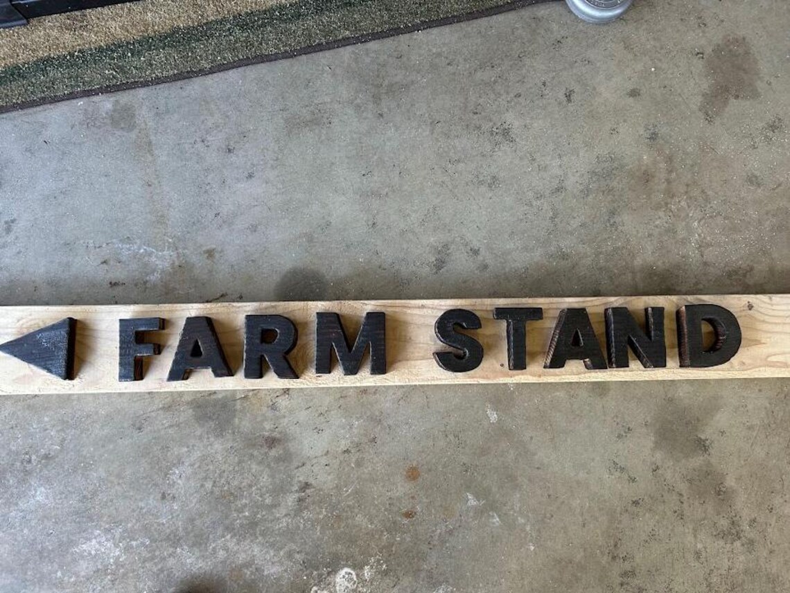 Farm Stand Sign Set With Hand Cut Burned Lettering - Etsy