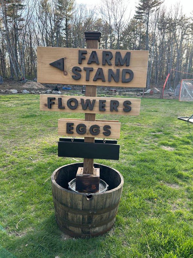 Farm Stand Sign Set With Hand Cut Burned Lettering - Etsy