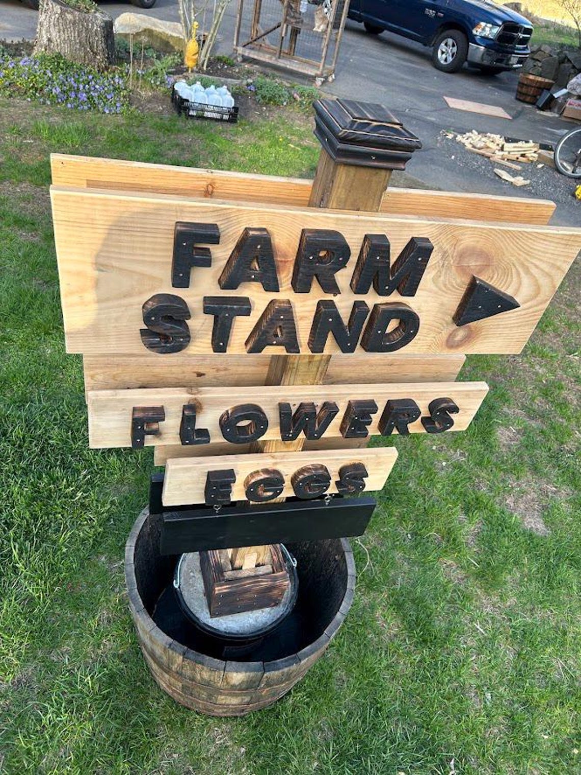 Farm Stand Sign Set With Hand Cut Burned Lettering - Etsy