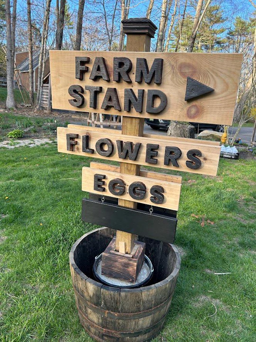 Farm Stand Sign Set With Hand Cut Burned Lettering - Etsy