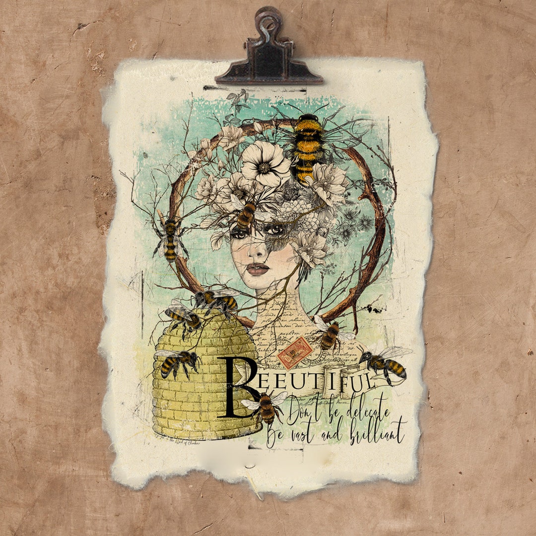 Artisan Bee Lady Handmade Paper Print. - Etsy