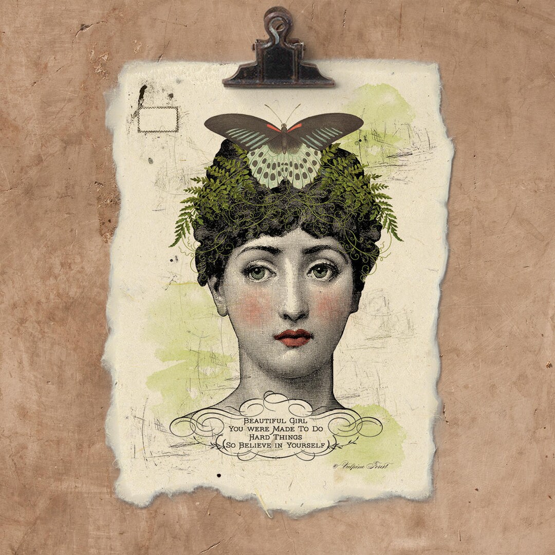 Artisan Beautiful Girl Handmade Paper Print. - Etsy