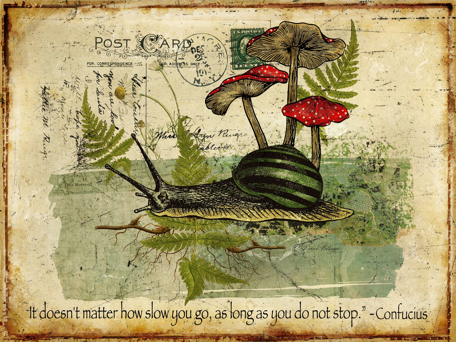 Artisan Woodland Snail 44X60 Canvas Wall Tapestry. - Etsy