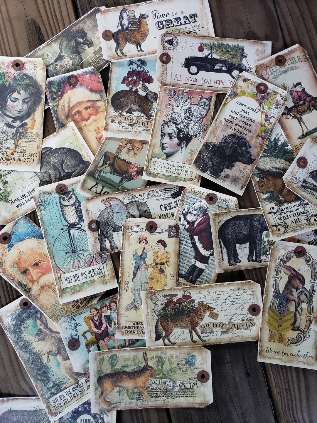 Set of 10 Large Vintage Style Tags. - Etsy