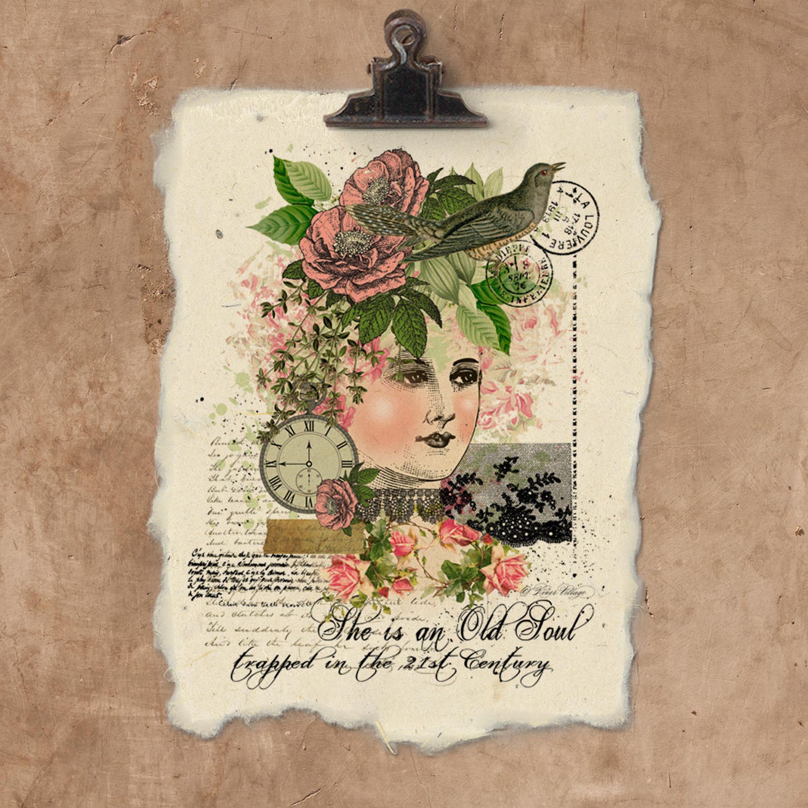 Artisan She is an Old Soul Handmade Paper Print. - Etsy