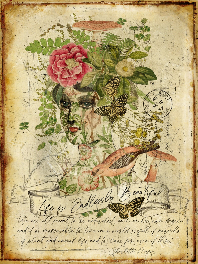 Artisan Wildflower Woman 44X60 Canvas Wall Tapestry. - Etsy