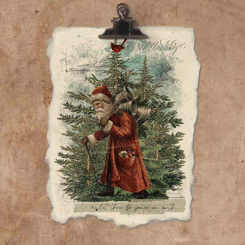 Artisan Peace Santa Handmade Paper Print. - Etsy