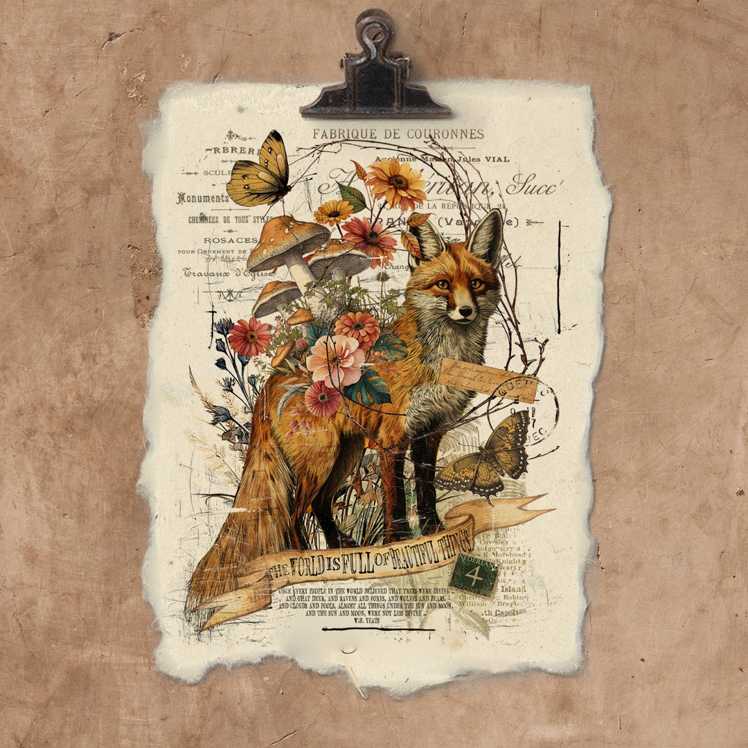 Artisan Beautiful Things Fox . . . Handmade Paper Print. - Etsy