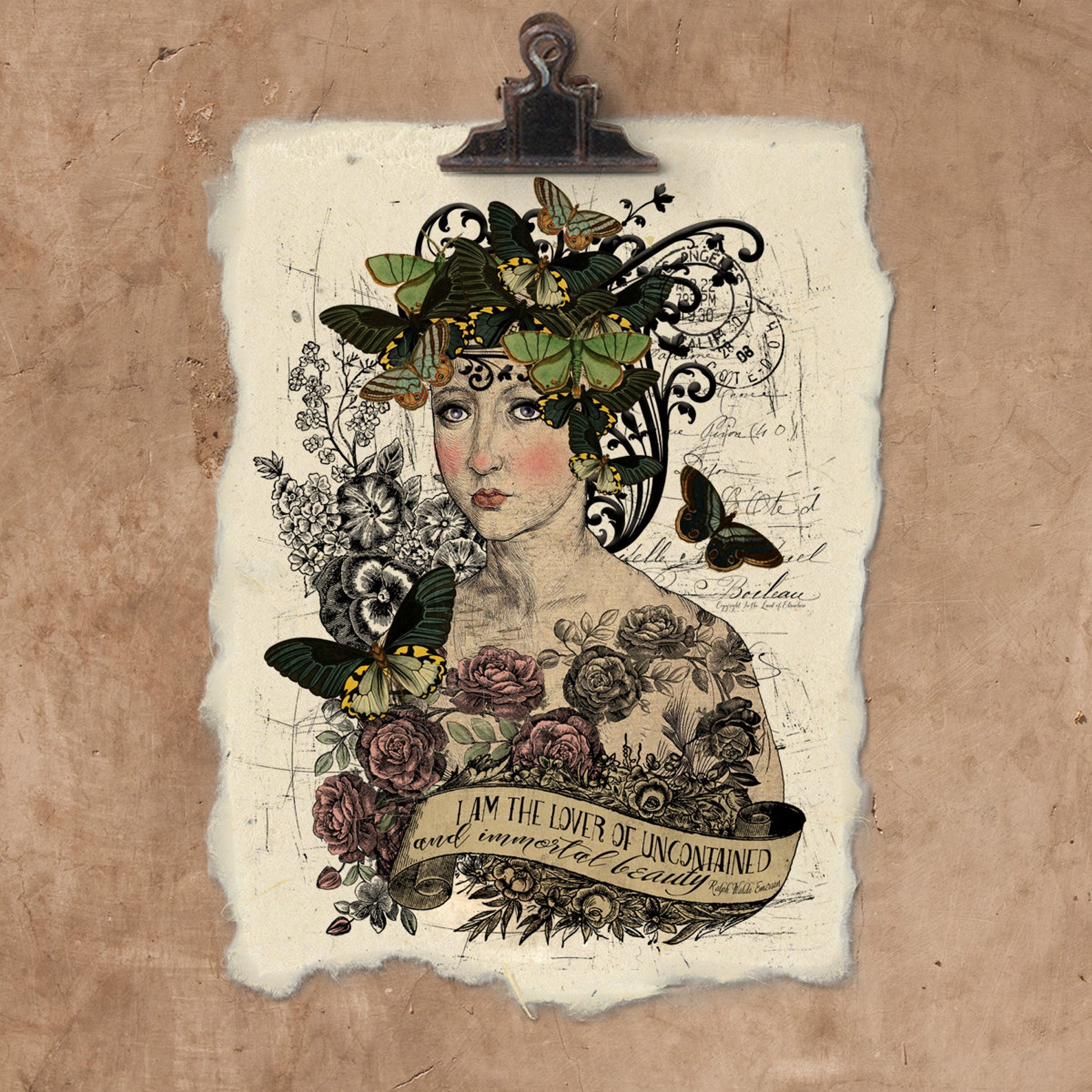 Artisan Uncontained and Immortal Beauty Handmade Paper Print - Etsy