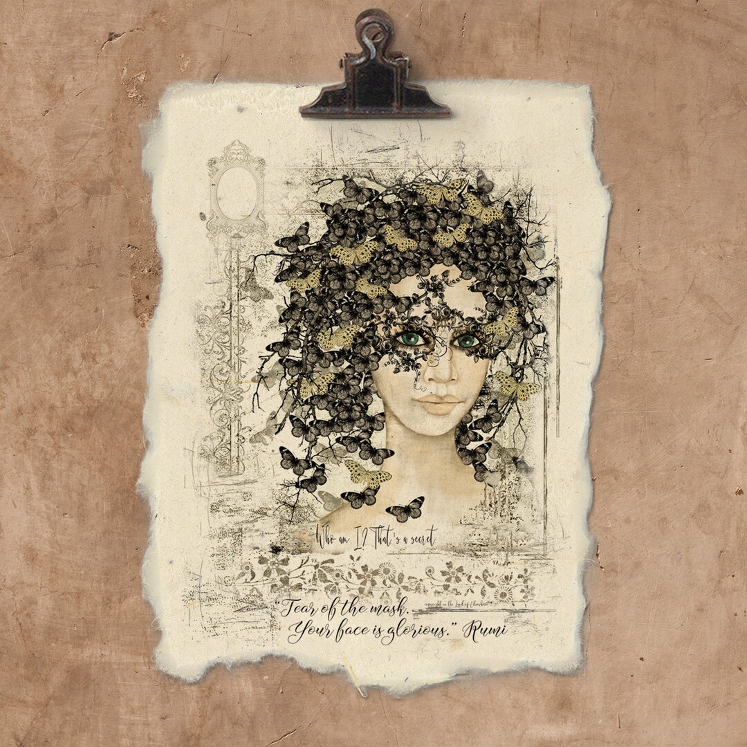 Artisan Mask Girl Handmade Paper Print. - Etsy