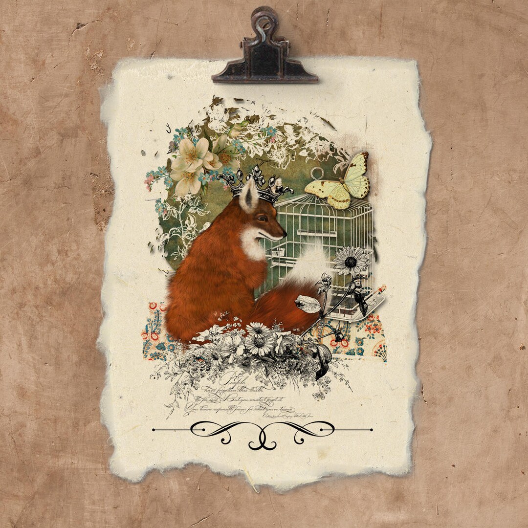 Artisan Fox Handmade Paper Print. - Etsy
