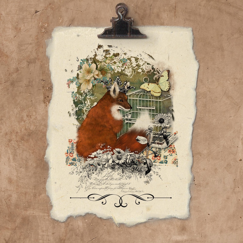 Artisan Fox Handmade Paper Print. - Etsy