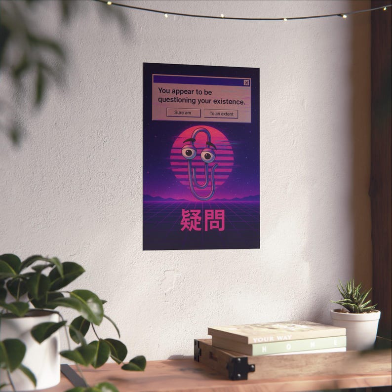 Mr. Clippy Vaporwave Poster - "you Appear to Be Questioning Your ...