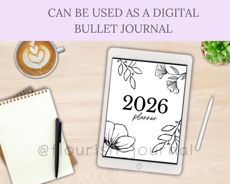 2026 Cover Page Printable for Bullet Journal | Yearly Planner Cover ...
