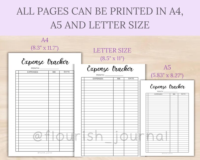 Expense Tracker Printable for Bullet Journal | Monthly Budget ...