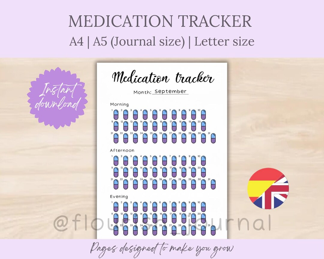 Medication Monthly Tracker Printable for Bullet Journal | Medication ...