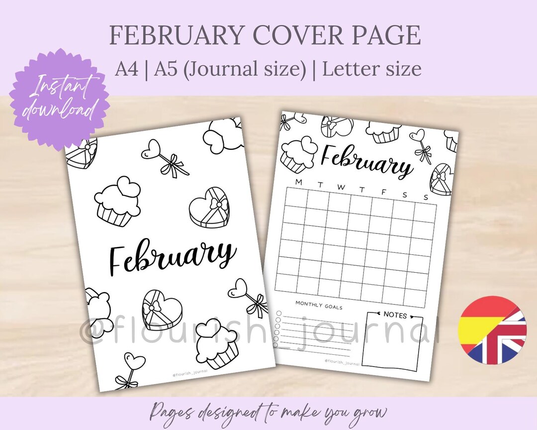 February Title Page, February Calendar, Printable Calendar Page ...