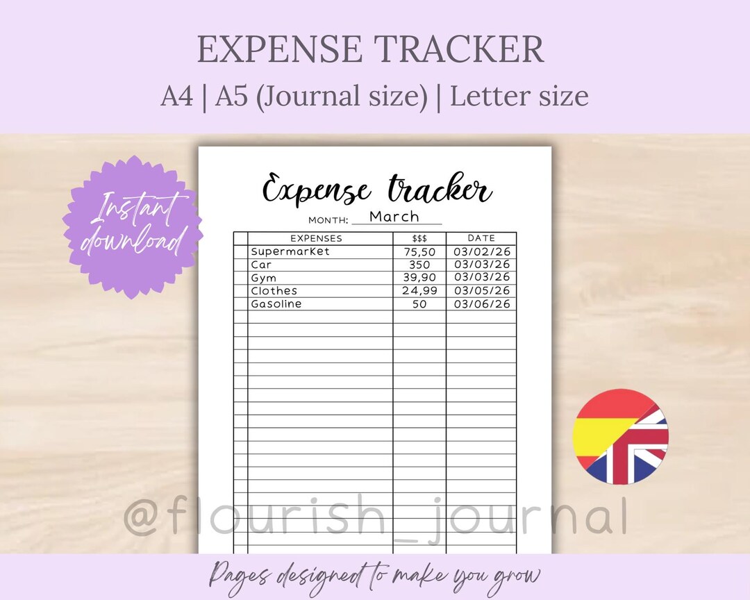 Expense Tracker Printable for Bullet Journal | Monthly Budget ...