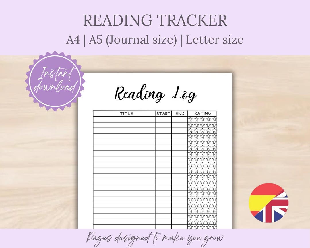 Reading Log Book Tracker, Printable Read Log, Book Tracker, Track Book ...