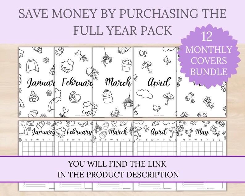 April Title Page, April Calendar, 12 Month Title Pages, Printable ...