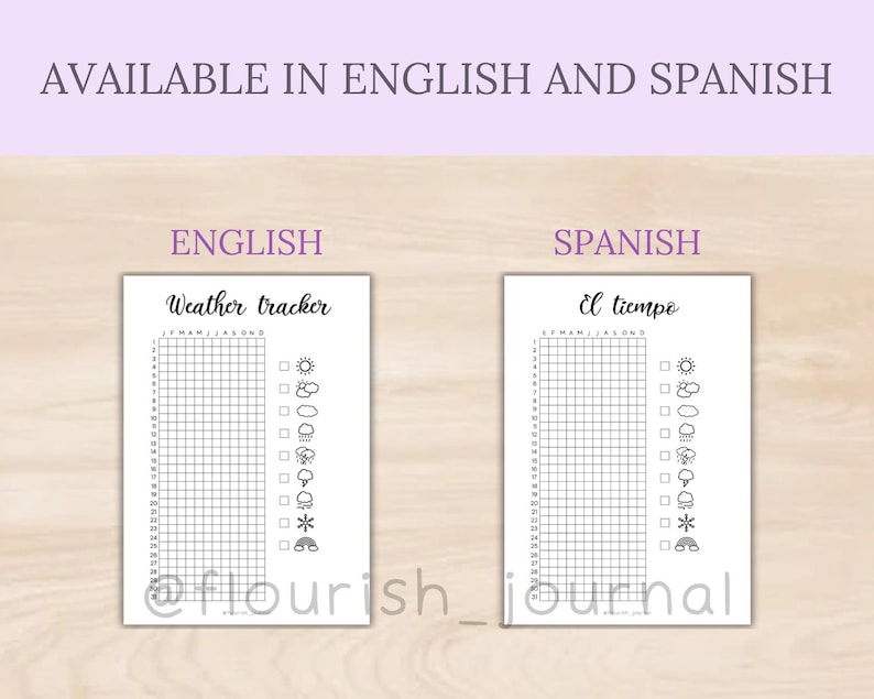 Weather Tracker Printable for Bullet Journal | Daily Weather Log and ...