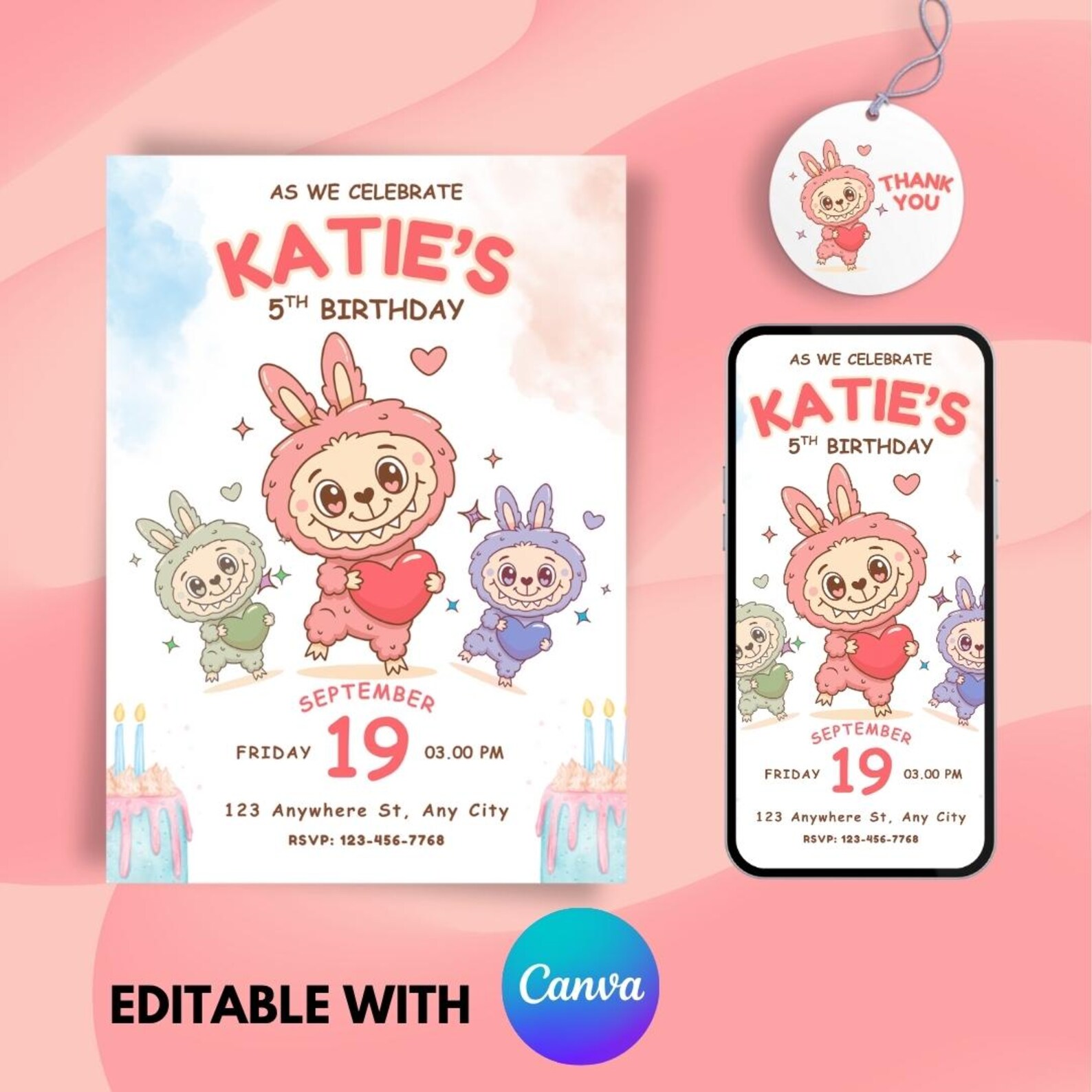 Labubu Birthday Party Invitation Labubu Birthday Party Labubu Birthday ...