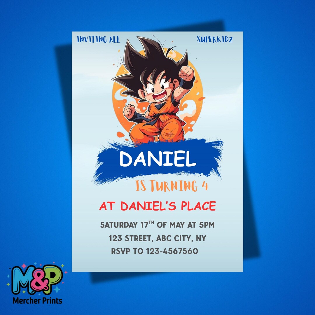 Dragon Ball Invitation Dragon Ball Z Dragon Ball Dragon Ball Z Party ...