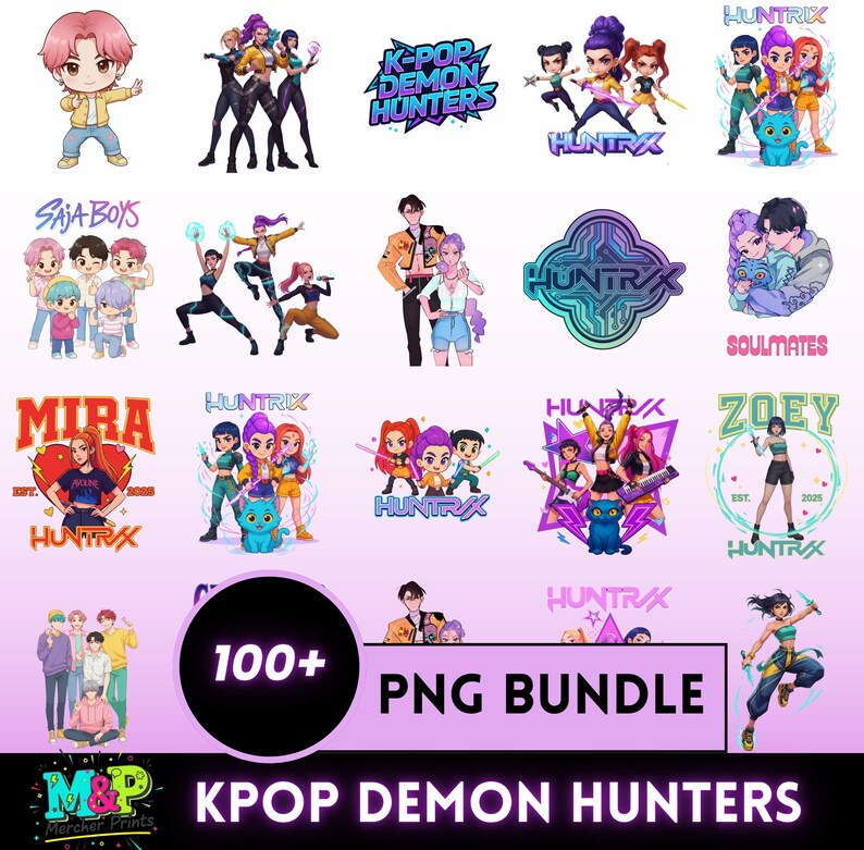 Kpop Demon Hunters Clipart, PNG Bundle (digital Download) - Etsy