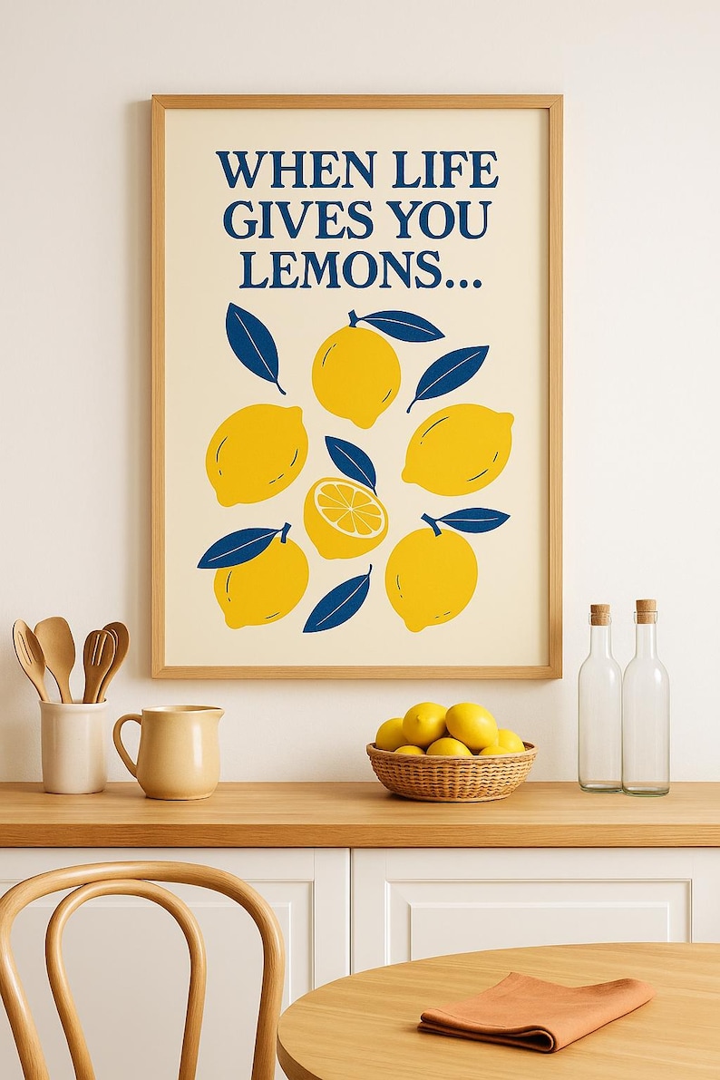When Life Gives You Lemons Printable Wall Art ,retro Citrus Kitchen ...