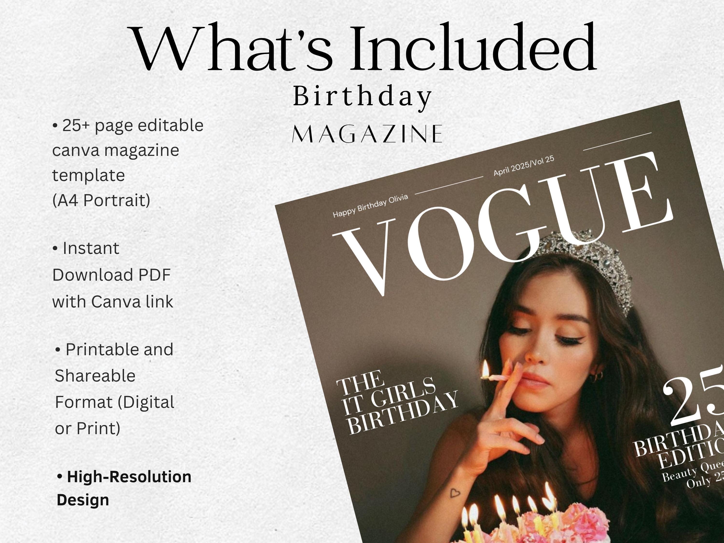 Birthday Magazine Template Canva | Editable Gift (digital) - Etsy