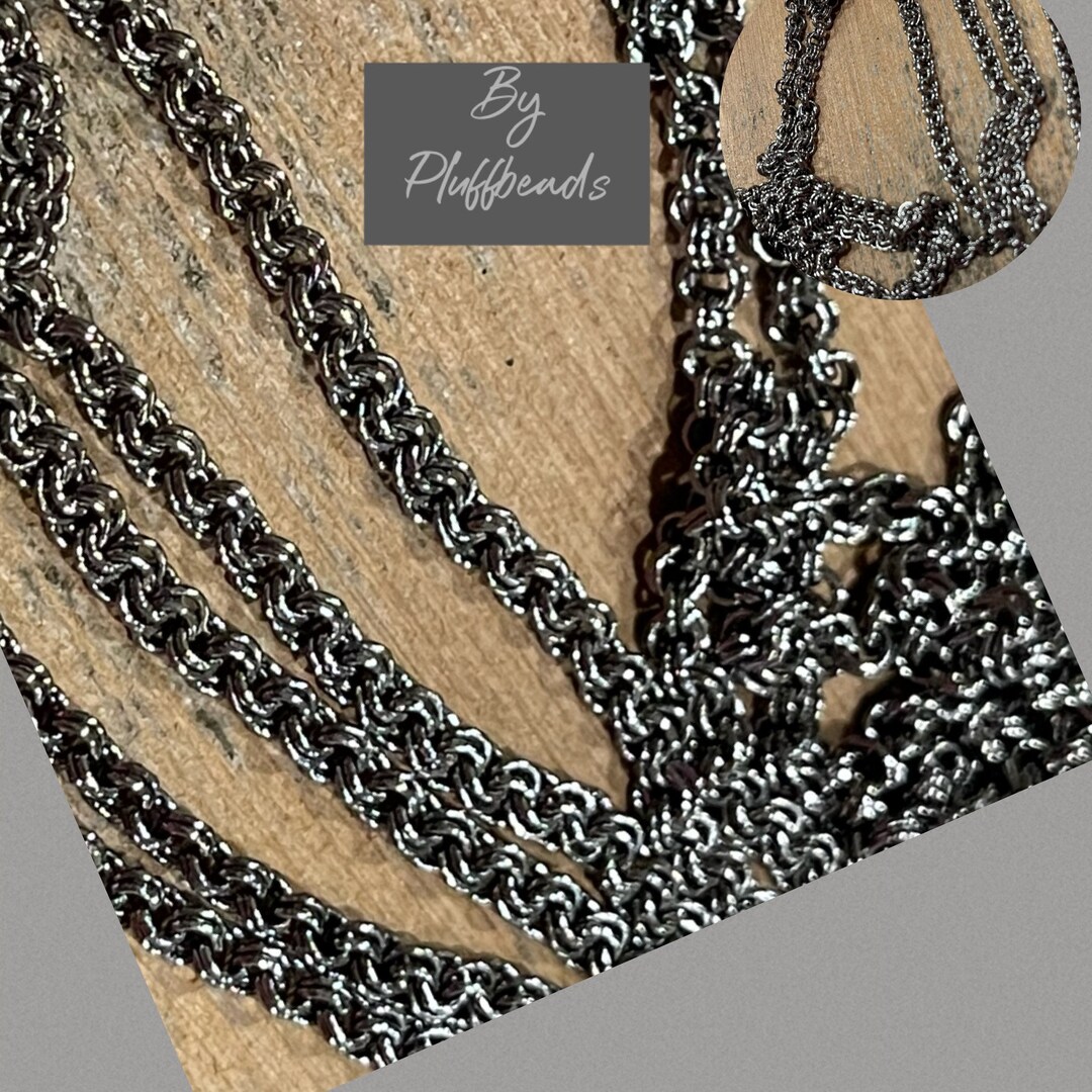Gunmetal Plated Brass Double Cable Chain, Retro Style (3mm) - Etsy